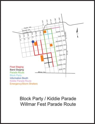 Willmar Fests Parade Route Map | Q102 | willmarradio.com