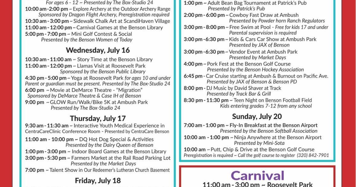 Kid Day activities taking place in Benson | News | willmarradio.com