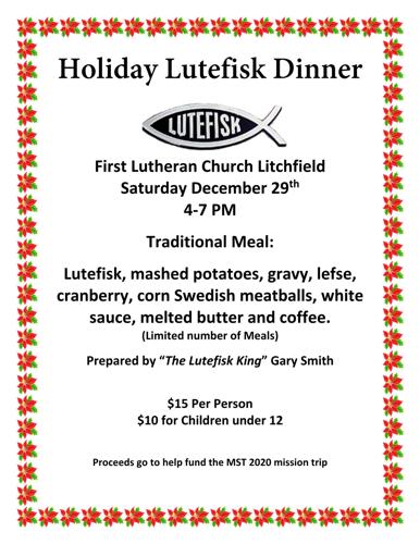 Holiday Lutefisk Dinner | Calendar | willmarradio.com