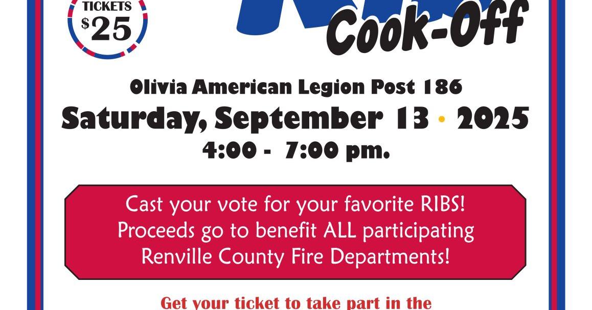 Renville County Fire Departments Rib Cook-Off (Sept. 13th, get your ...