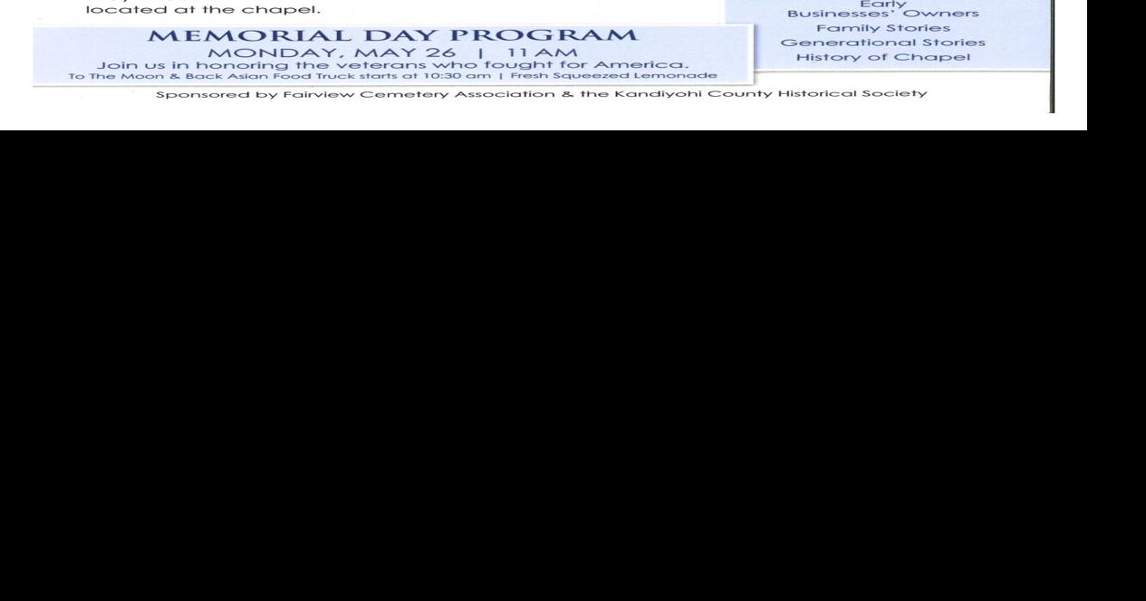Memorial Day Cemetery Tour | Calendar | willmarradio.com