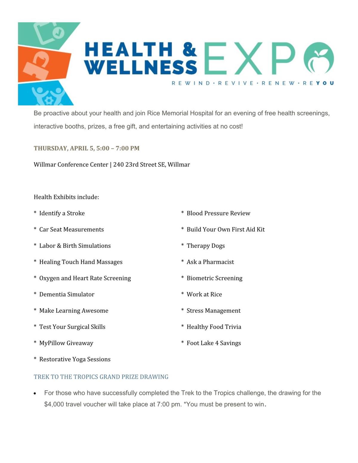 Health & Wellness Expo | Calendar | willmarradio.com