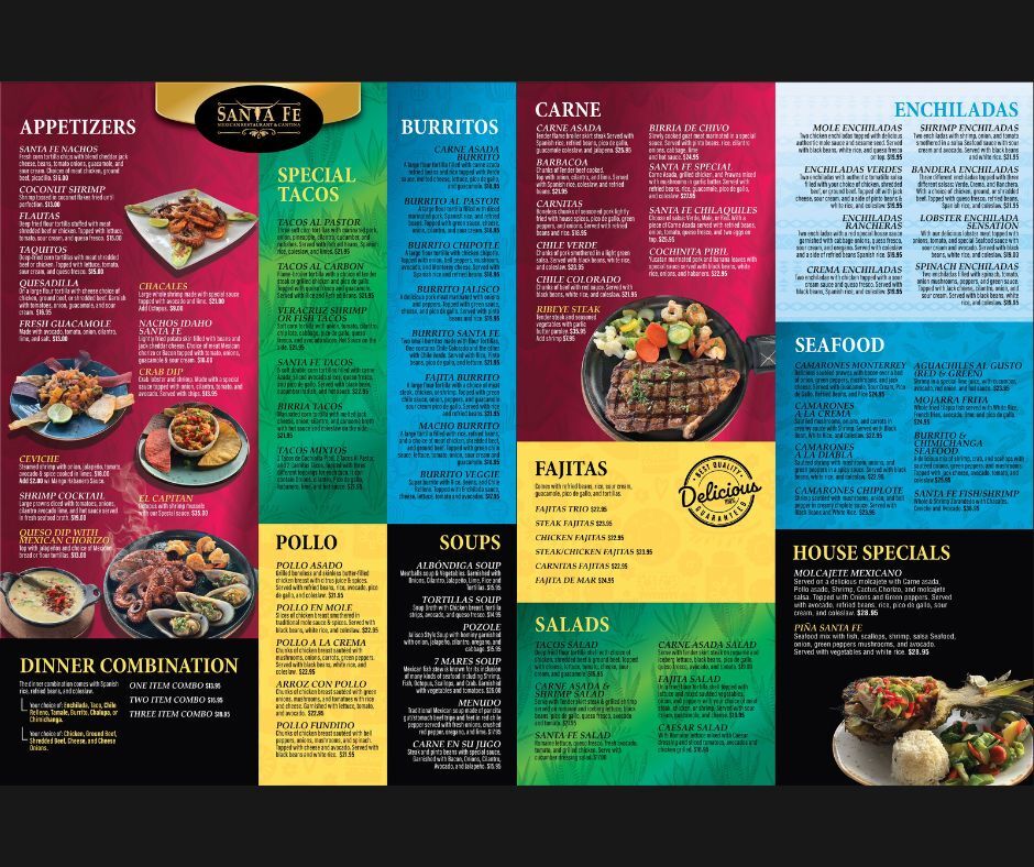 Georgia santa fe menu store