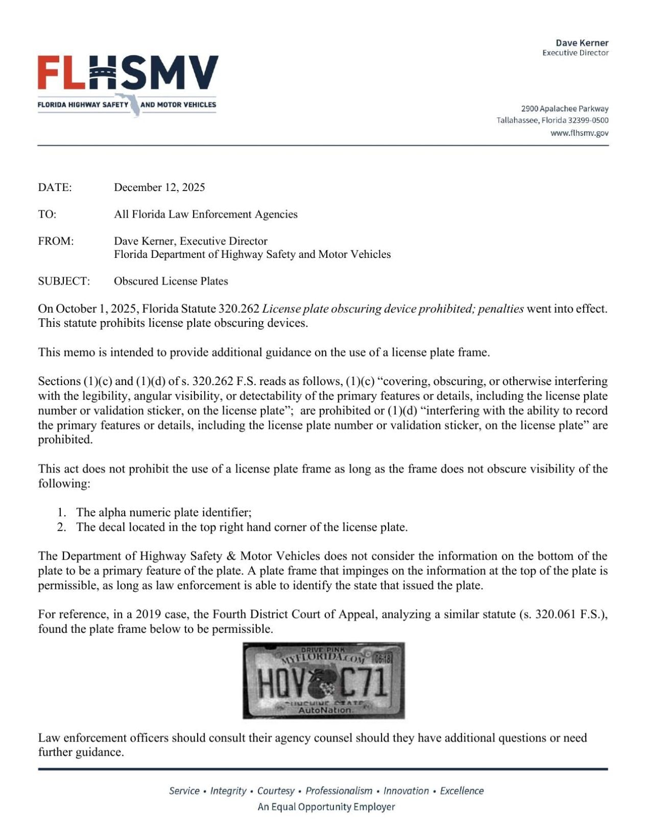 Florida license plate frame rules explained by FLHSMV | State ...