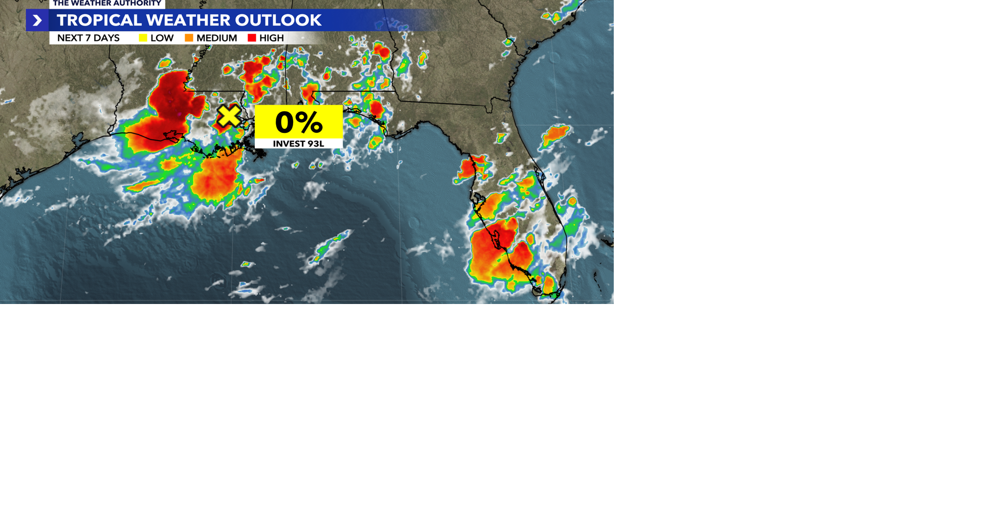 Invest 93-L weakens while Northern Gulf, low chance of further ...