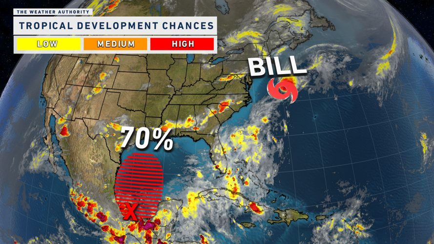 Tropical Storm Bill forms off Carolina coast, 2 areas to watch ...