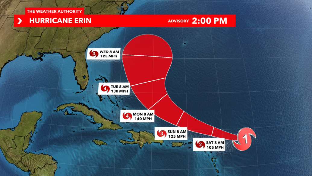 Hurricane Erin forms and becomes season’s first hurricane | Weather ...