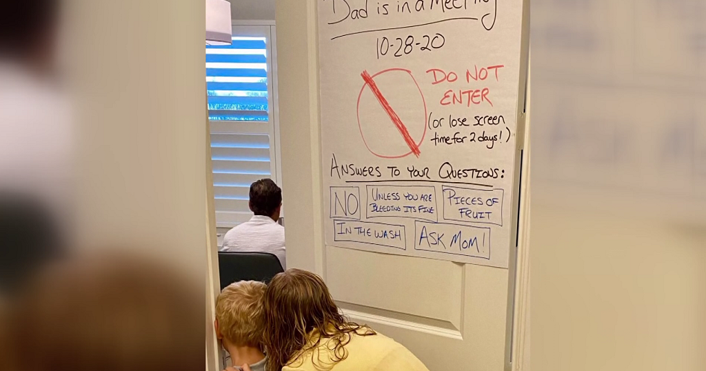Do Not Enter: Work-from-home dad’s poster to his kids goes viral ...