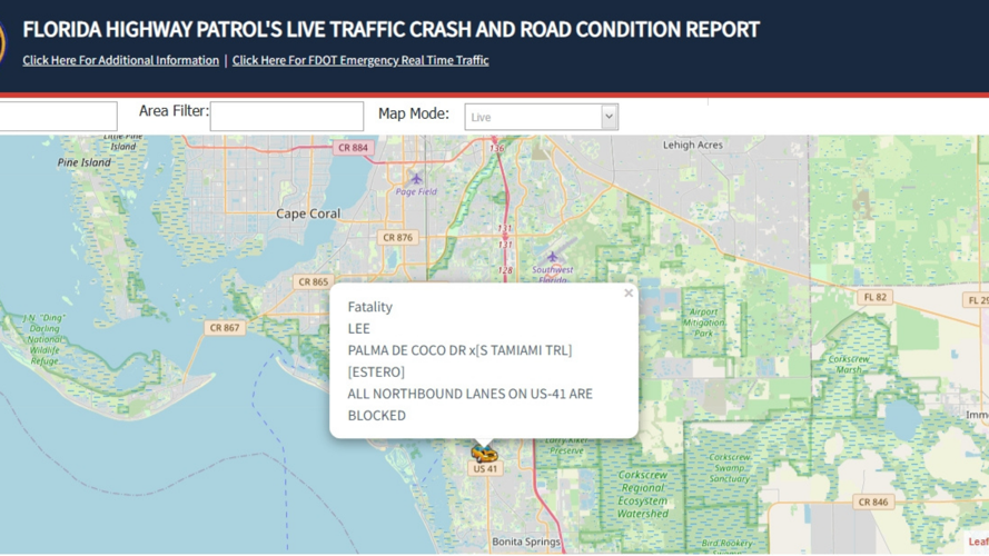 Law enforcement responds to vehicle crash blocking Estero intersection ...