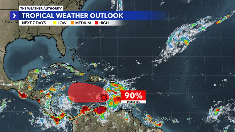 Invest 98-L likely to form into tropical depression | Weather Authority ...