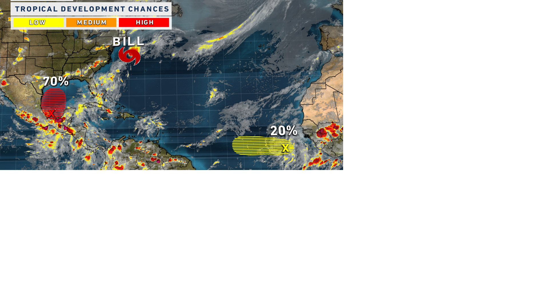 Tropical Storm Bill forms off Carolina coast, 2 areas to watch ...