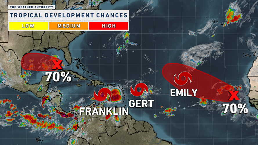 Tropical Storms Emily and Franklin form in the Atlantic | Archives ...