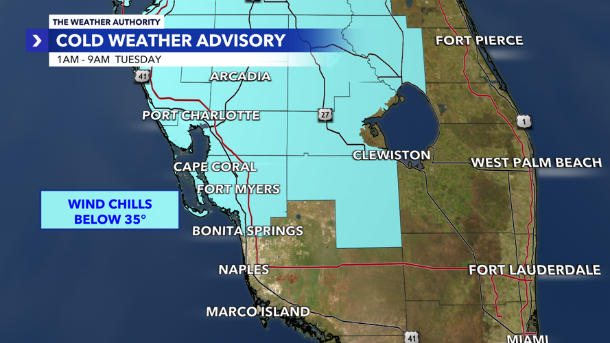Cold Weather Advisory issued for Southwest Florida | Weather Forecast ...