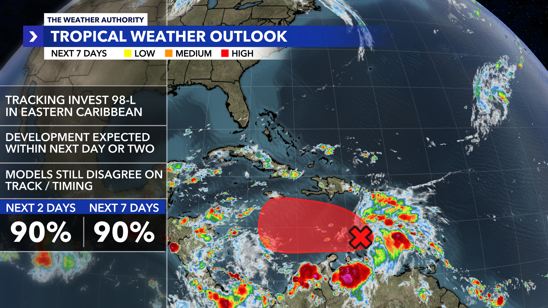 Invest 98-L likely to form into tropical depression | Weather Authority ...