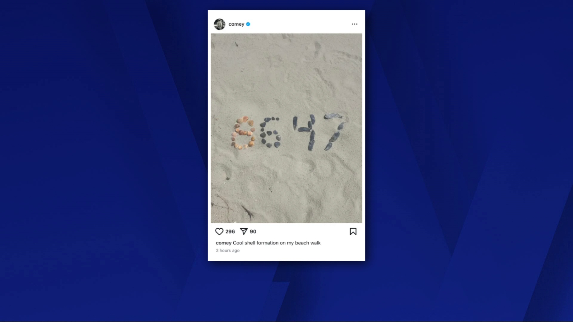 Former FBI director James Comey under scrutiny for Instagram post ...