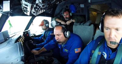 inside hurricane plane