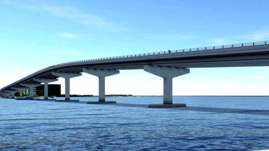 Rendering of new Big Carlos Pass Bridge with 60-foot vertical clearance ...