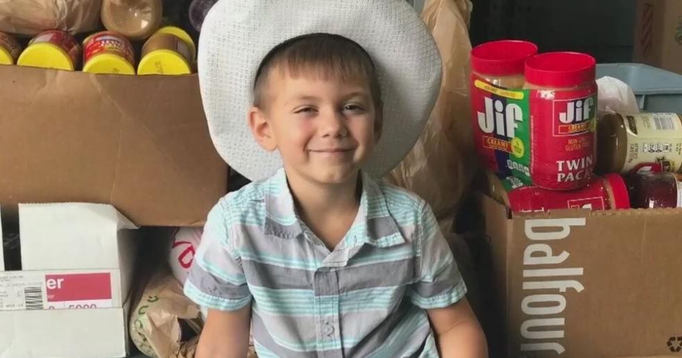 5-year-old boy donates 270 pounds of PB&J to Harry Chapin Food Bank ...
