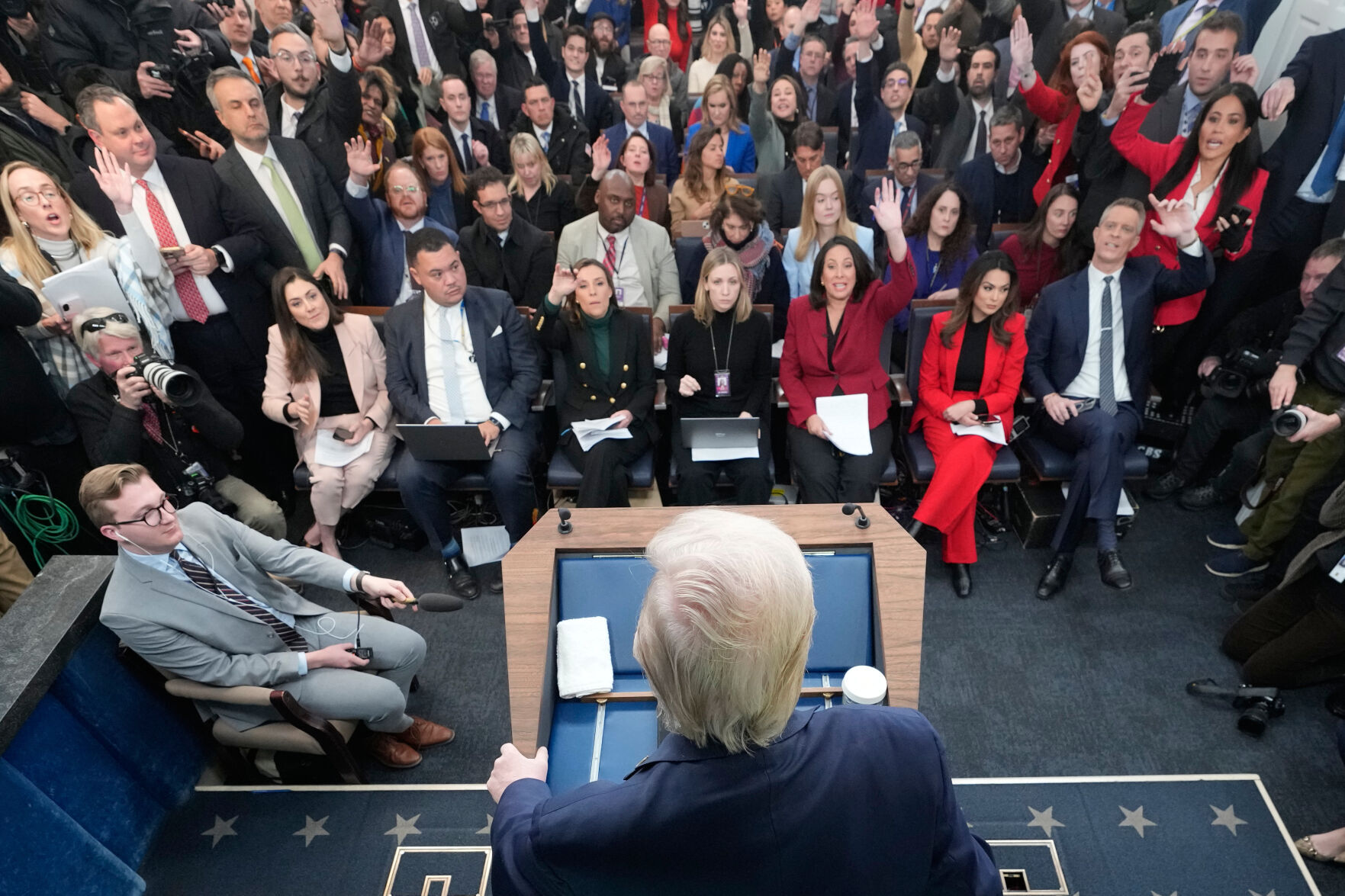 Trump holds rambling press conference to mark year in office