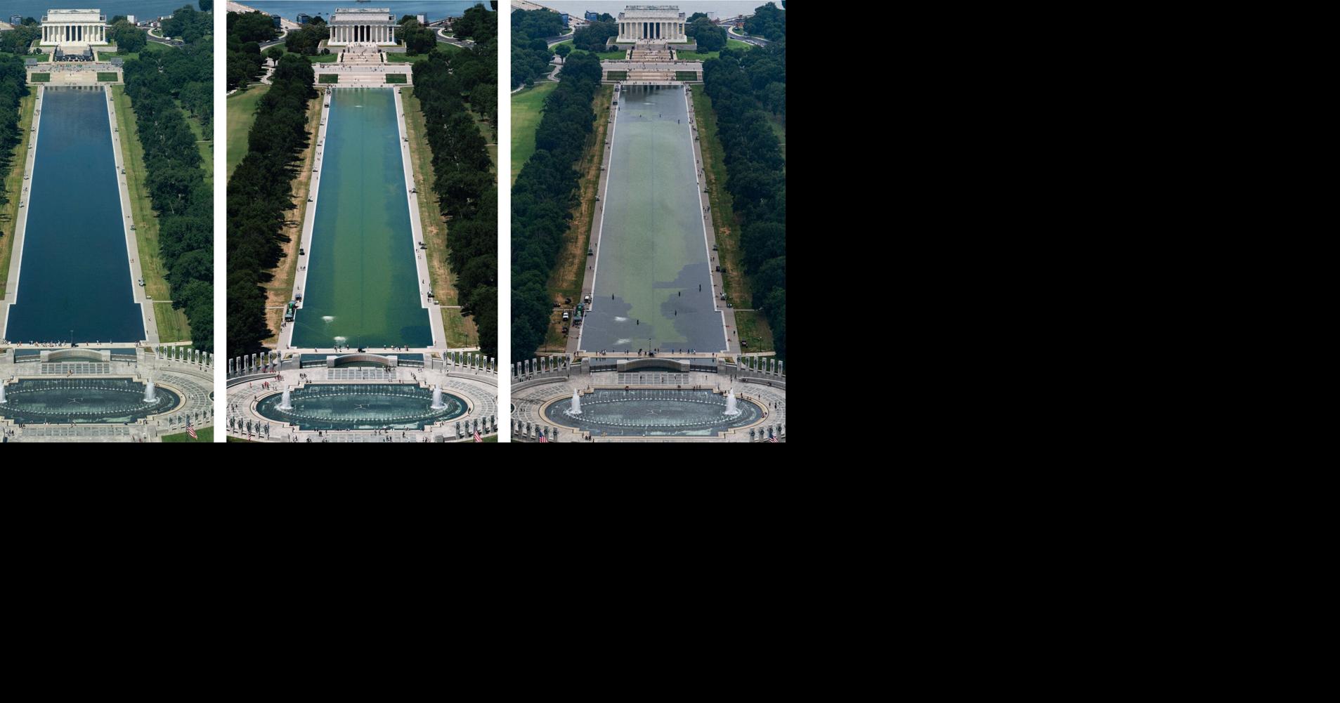 Trump's newly painted Reflecting Pool already peeling