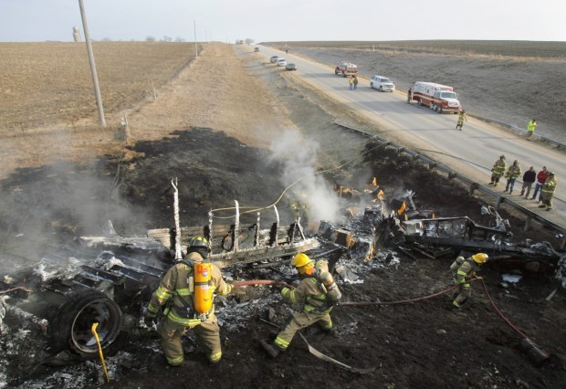 Driver injured, cheese destroyed in I-90 truck wreck, fire