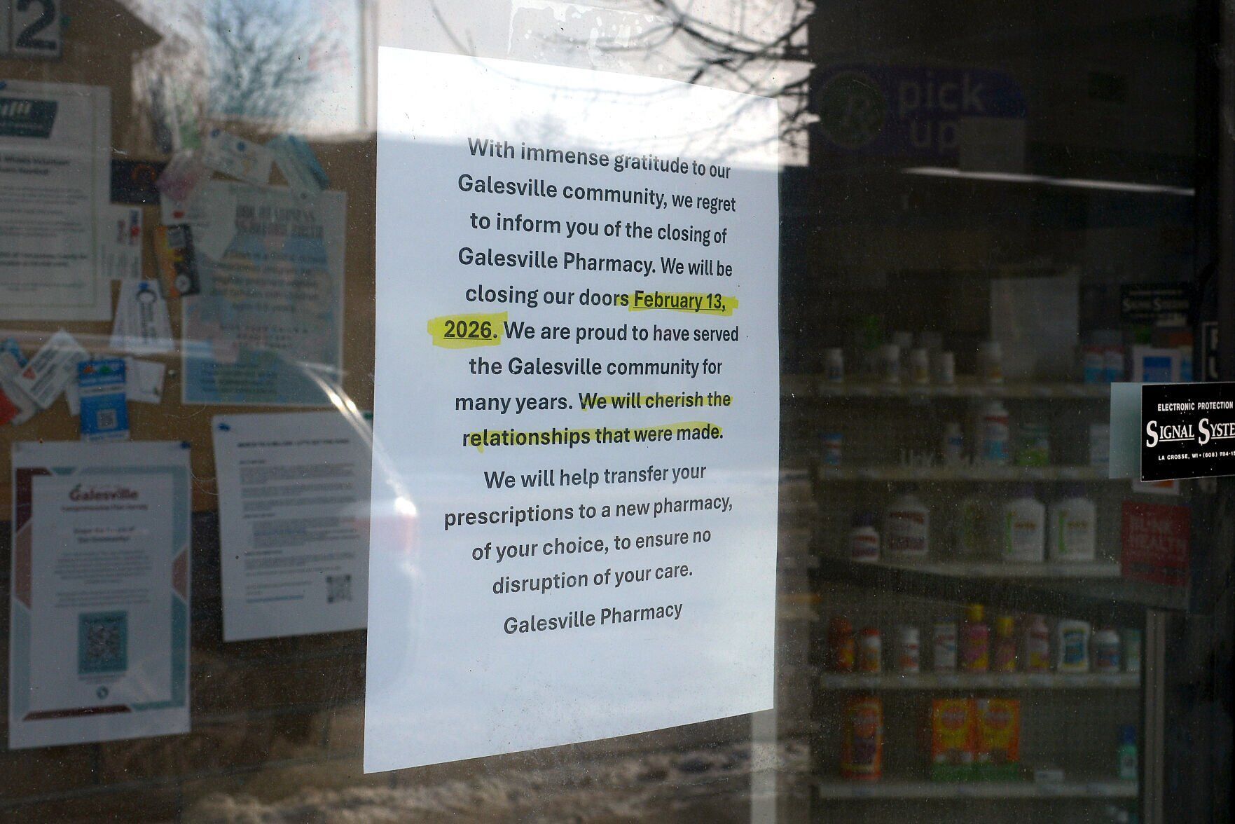 Galesville pharmacy closure creates service gap