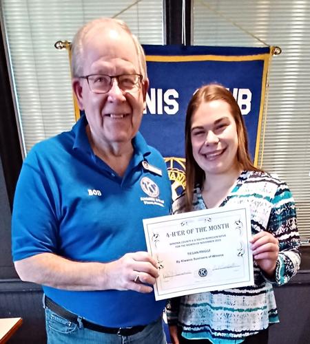 Tiegan Prigge recognized by Winona Sunrisers Kiwanis Club