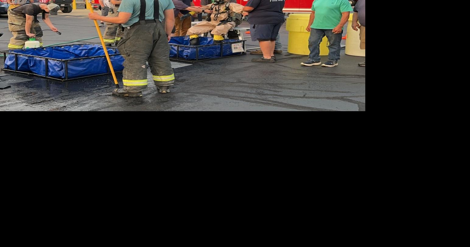 Fire departments participate in hazmat training