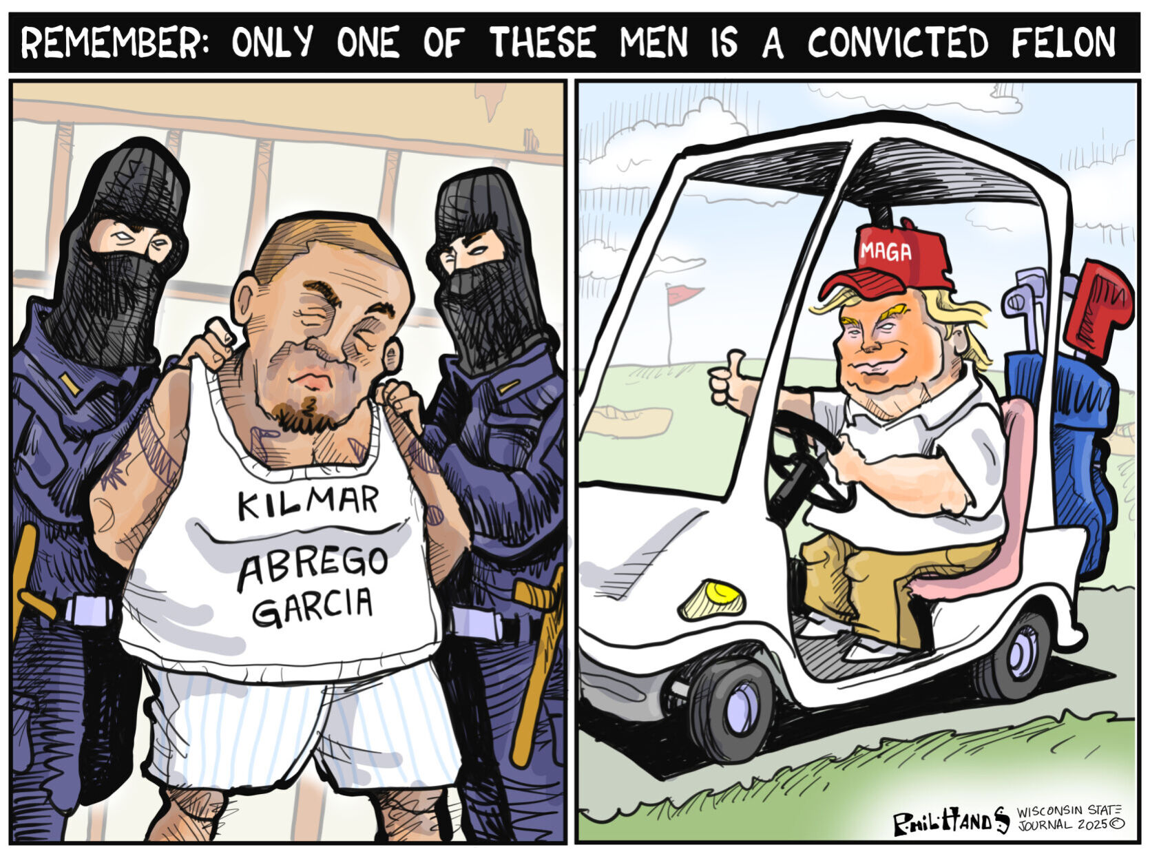 12 political cartoons debate Trump's deportations