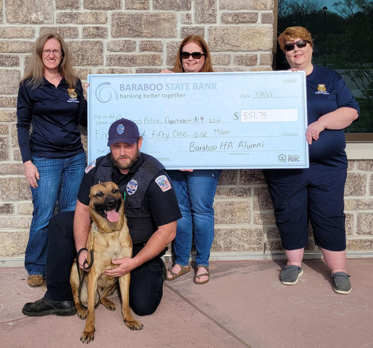 $550 DONATED FOR K-9 PROGRAM