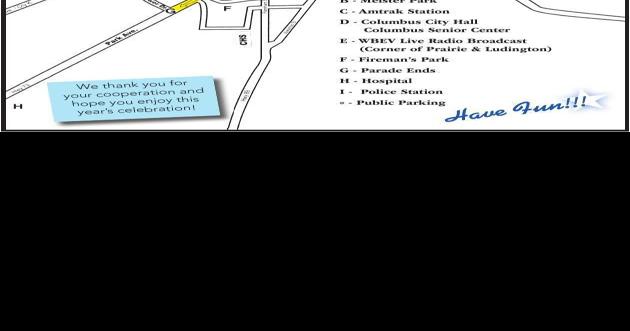 Columbus Fourth of July Parade Map