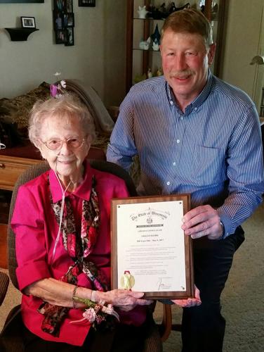 Rep Ripp visits Kubik on 100th birthday