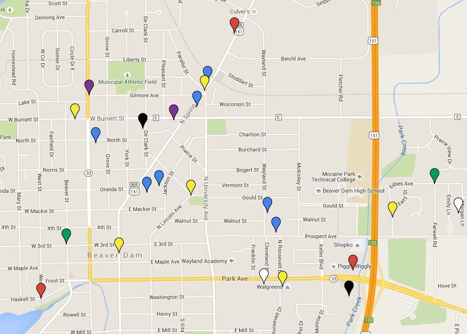 Map: Latest Beaver Dam police reports