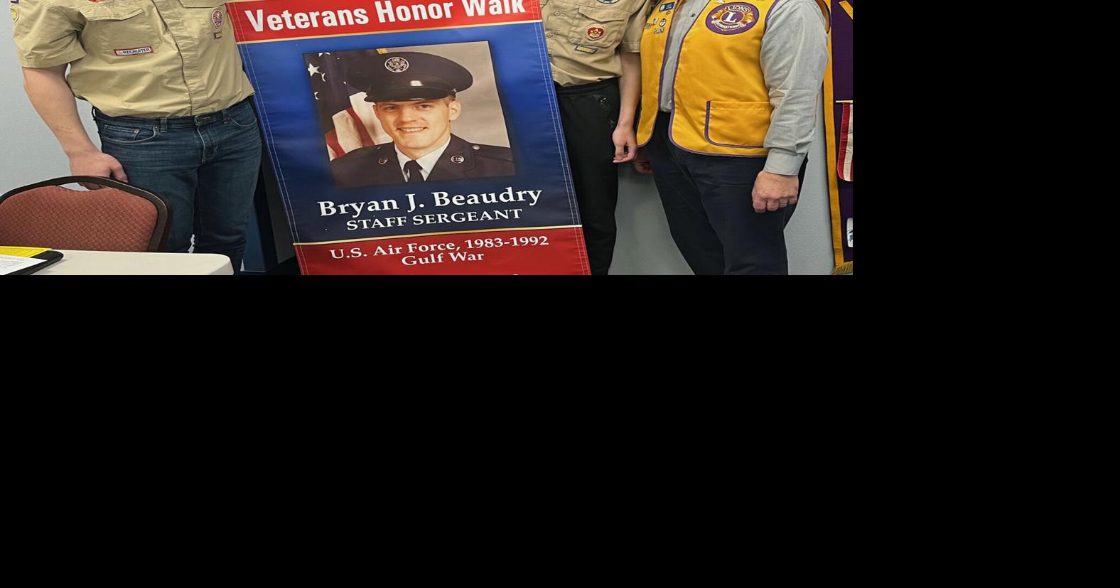 SCOUTS PRESENT VETERAN HONOR WALK PROGRAM TO LIONS