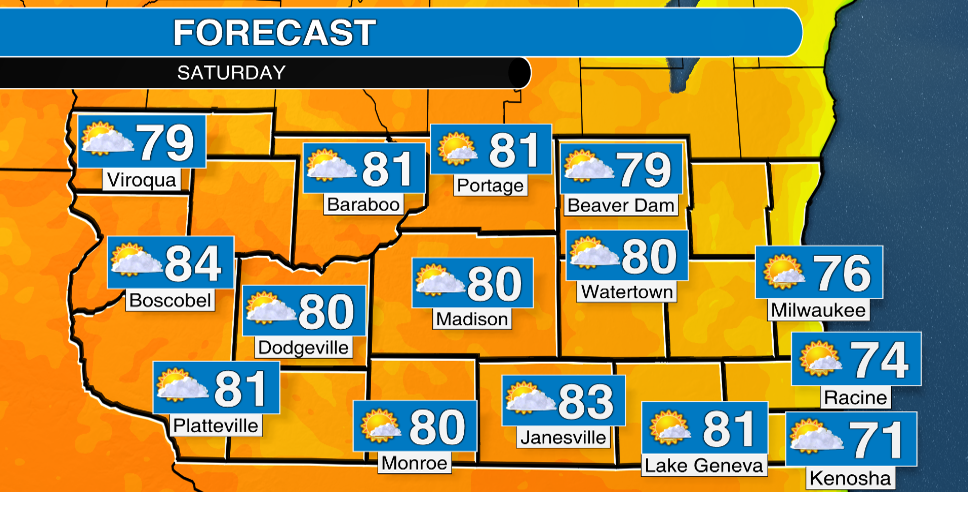 Chance for showers and storms Sunday in southern Wisconsin