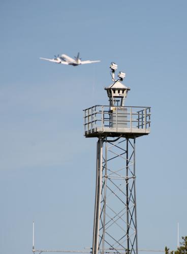 Unmanned control towers taking off