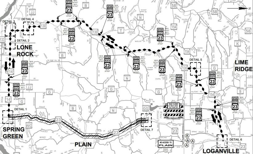 Highways 23 and 58 in Sauk County getting summer work
