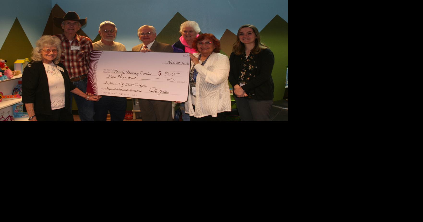 Family Advocacy Center receives donation in honor of Bill Carlyon ...