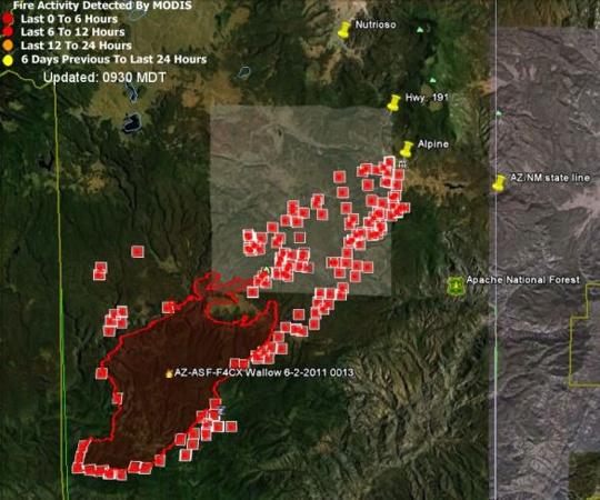 Spot fires burning near Alpine; residents in Blue under evacuation ...