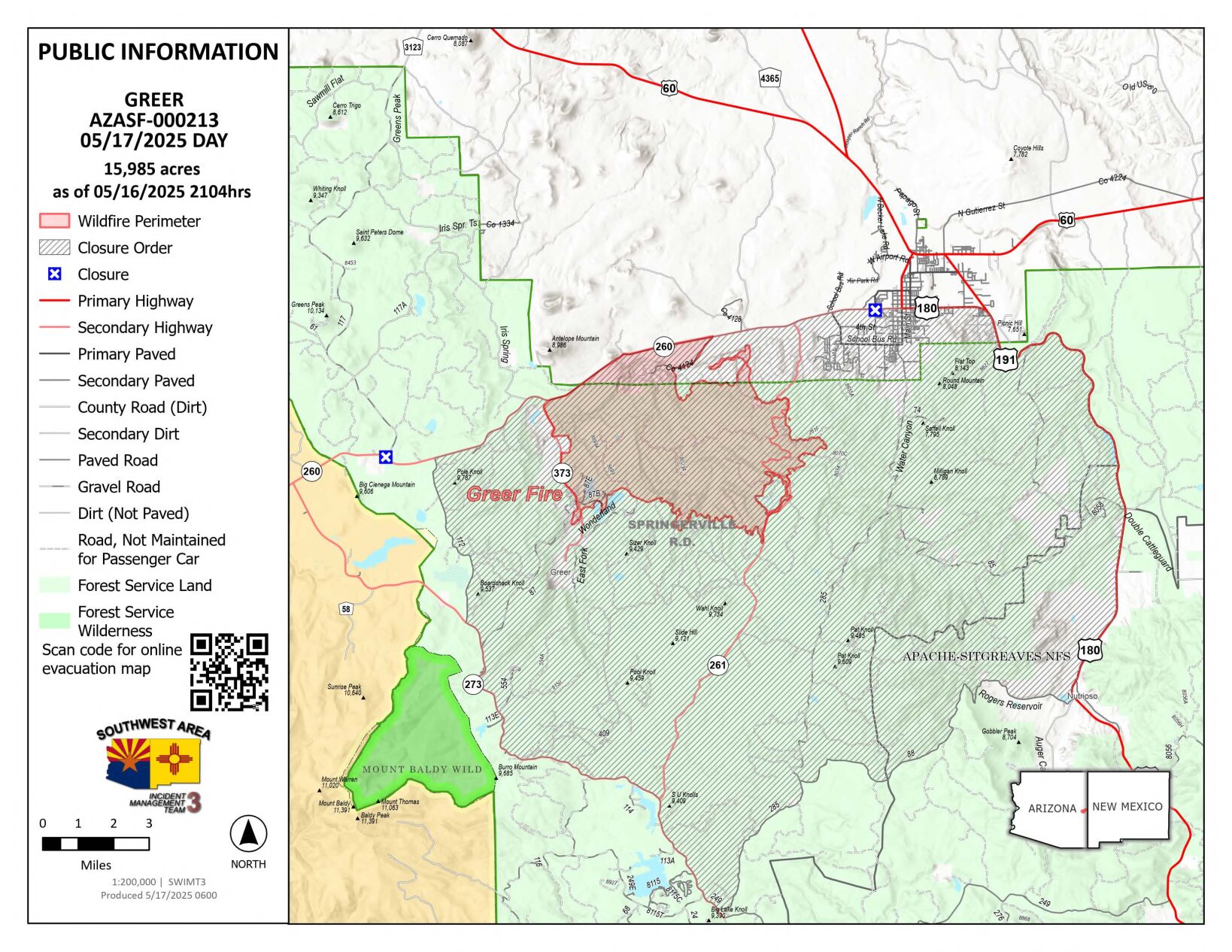 May 17: Greer Fire grows to nearly 16,000 acres; interactive evacuation ...