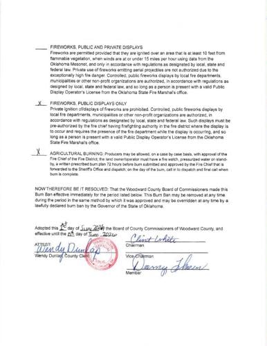 Woodward County Burn Ban Resolution | | woodwardnews.net