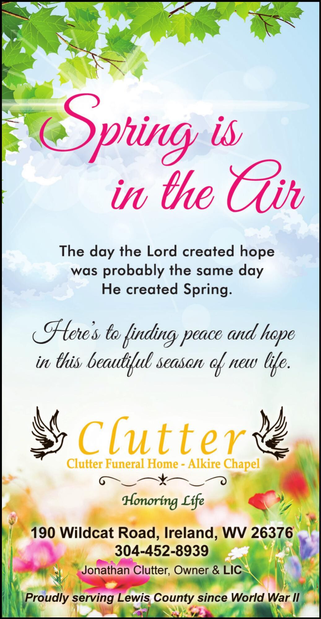 CLUTTER FUNERAL HOME - ALKIRE CH | Other | wvnews.com