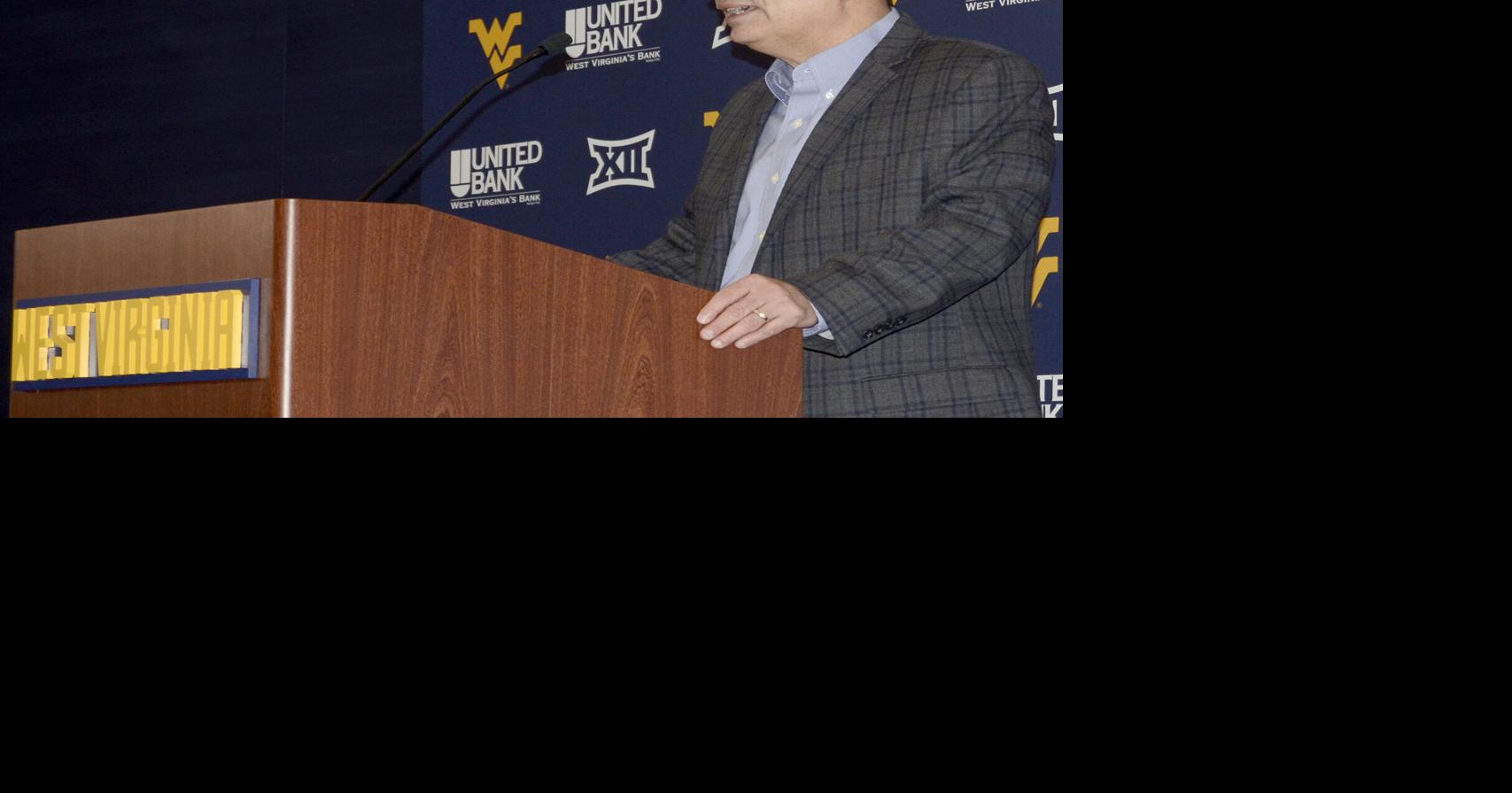 1114 Mike Fragale at podium | West Virginia University Sports | wvnews.com