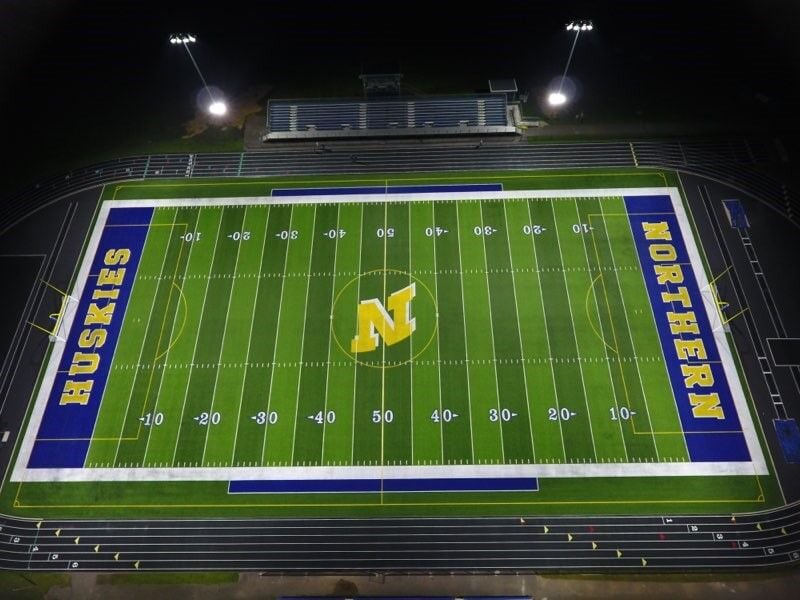 High School Football Field At Night Wallpaper