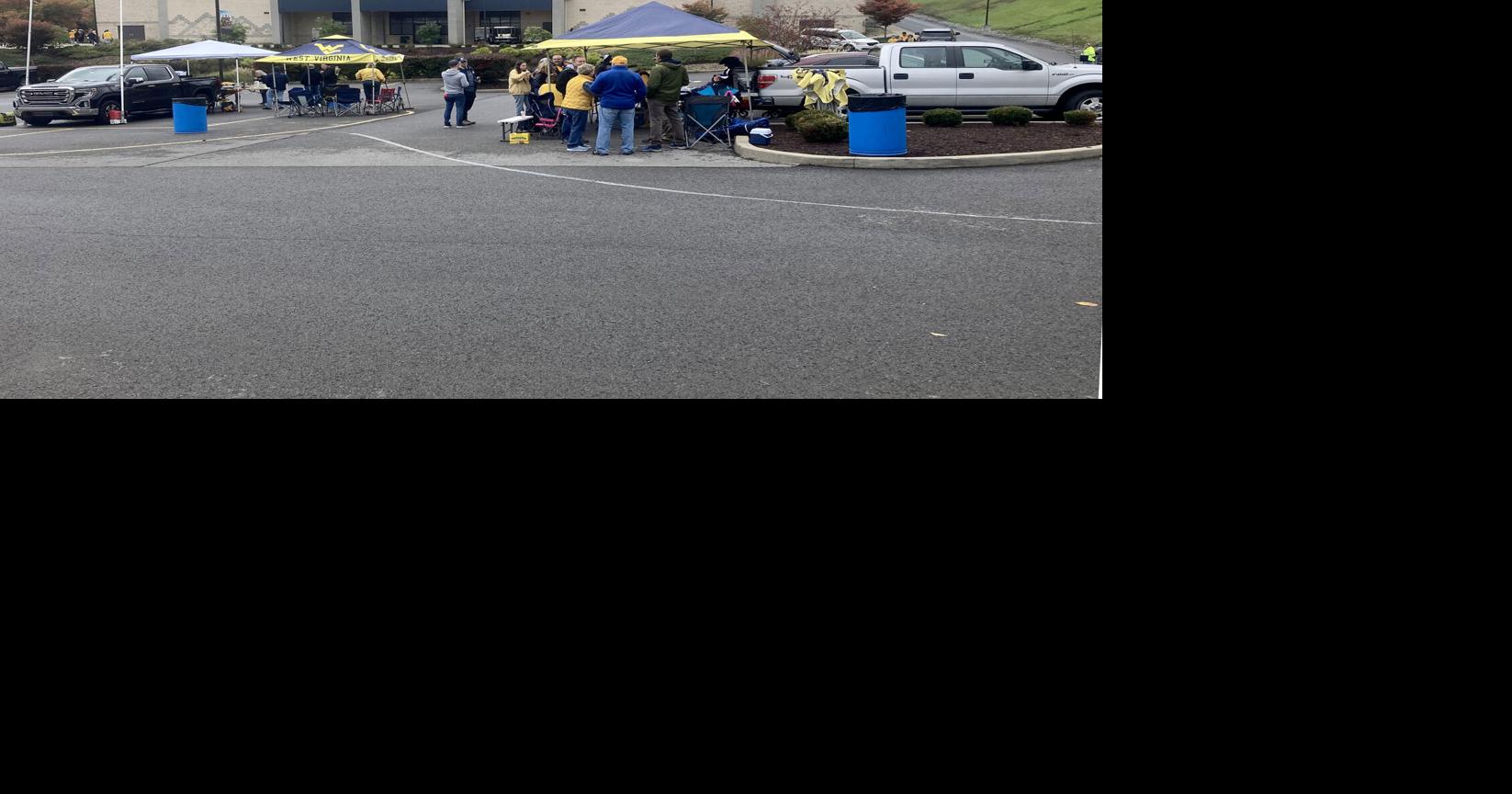 WVU football 1021 Mountaineer Field silver lot pregame front | West ...