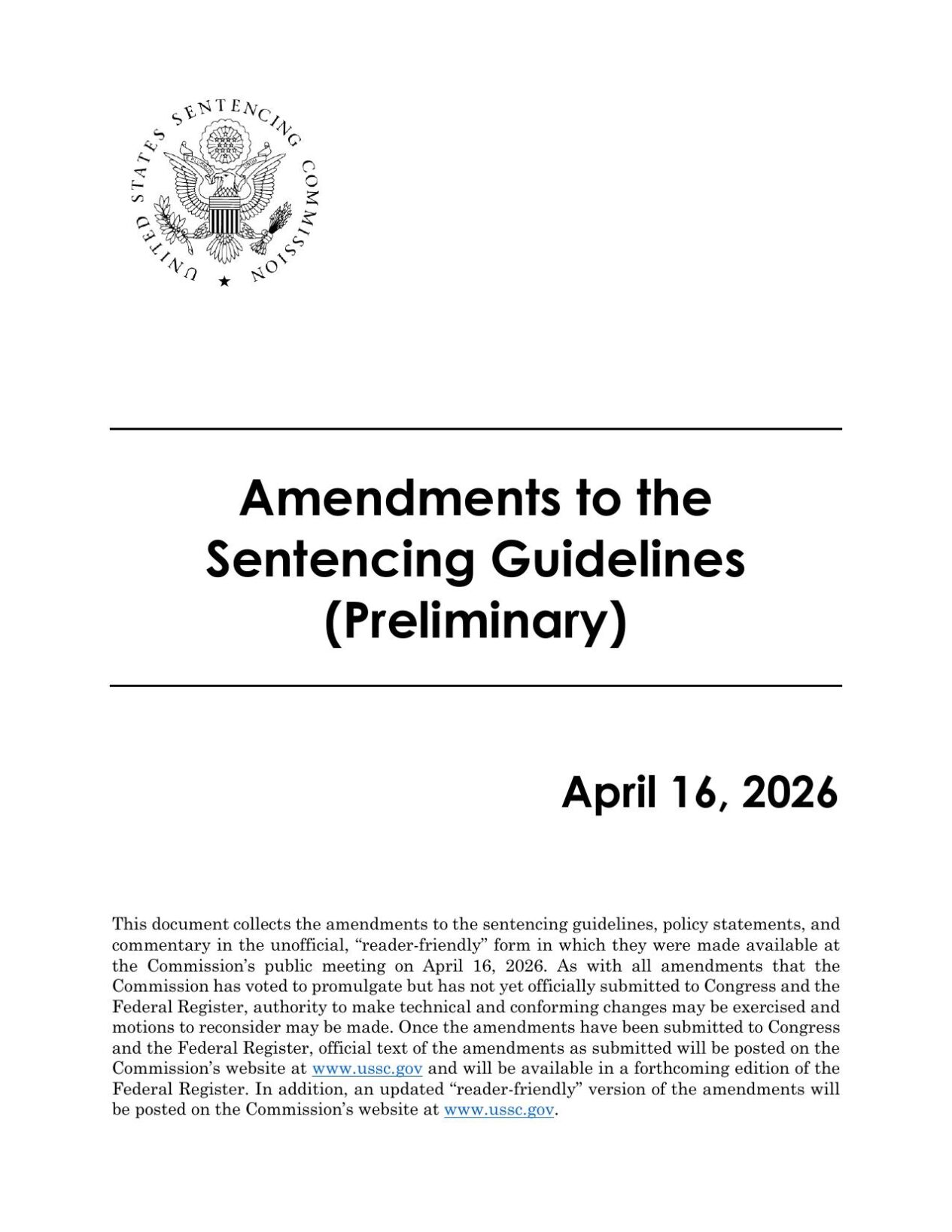 US Sentencing Commission adopts package to simplify federal guidelines ...