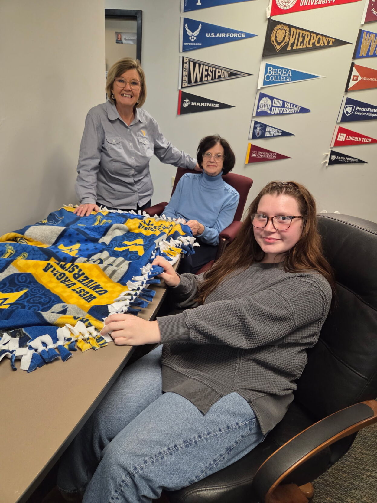 Preston High Interact Club creates WVU-themed blankets for WVU Medicine ...