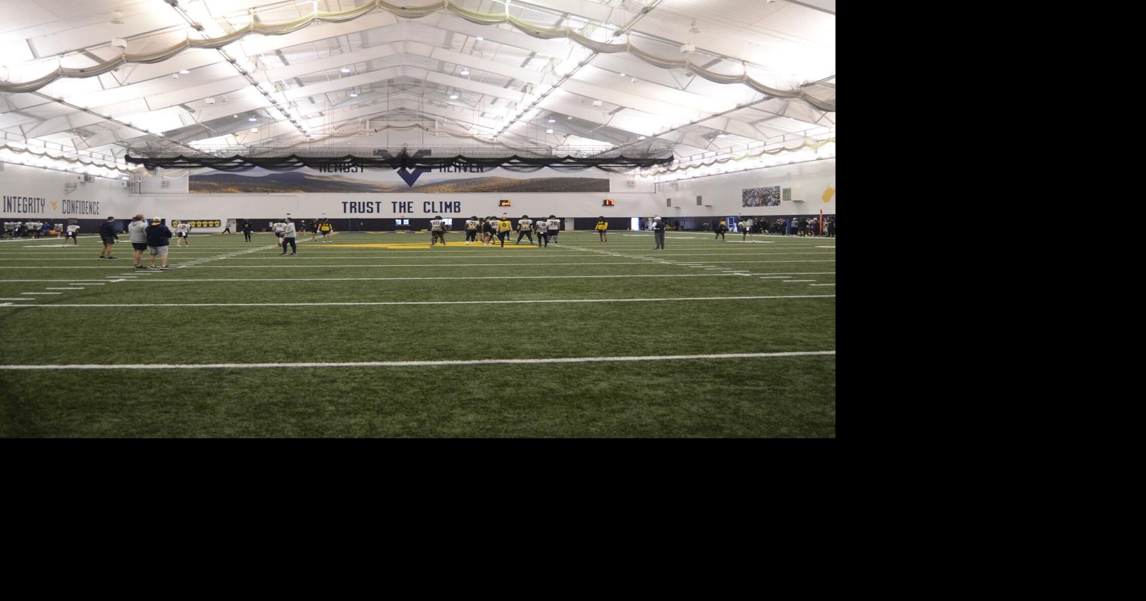 WVU football 0404 Indoor Practice facility interior front | West ...