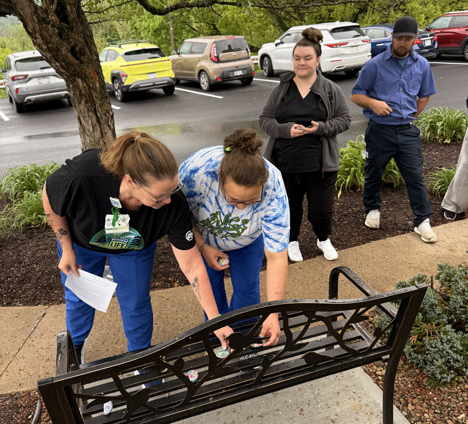 Peggy placing stone | | wvnews.com
