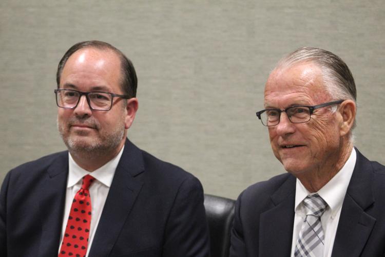 Bridgeport (West Virginia) Mayor Andy Lang thanks city staff, council members and his family for ...